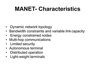 Mobile computing Mobile Adhoc Networks (MANETs) | PDF