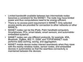 Mobile computing Mobile Adhoc Networks (MANETs) | PDF