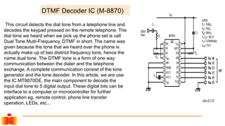 DTMF base Mobile controlled appliances control | PPT
