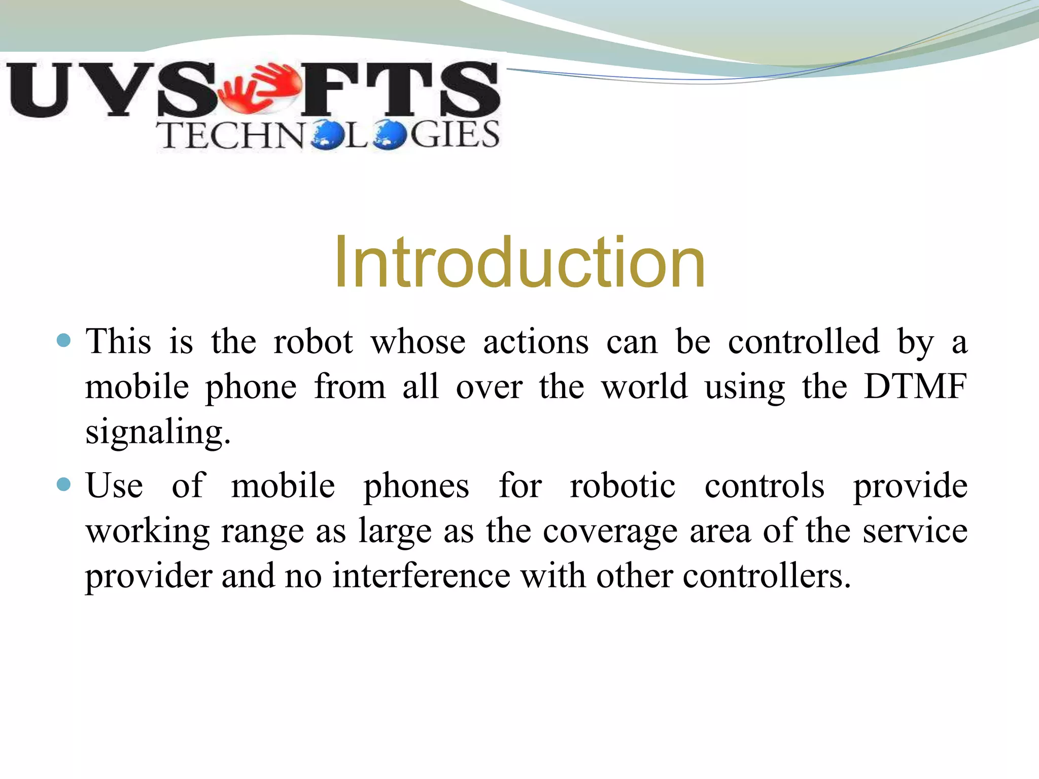 Mobile controlled robot | PPTX
