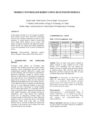 Mobile controlled robot using bluetooth module (HC-005) | DOCX