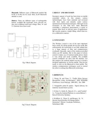 Mobile controlled robot using bluetooth module (HC-005) | DOCX