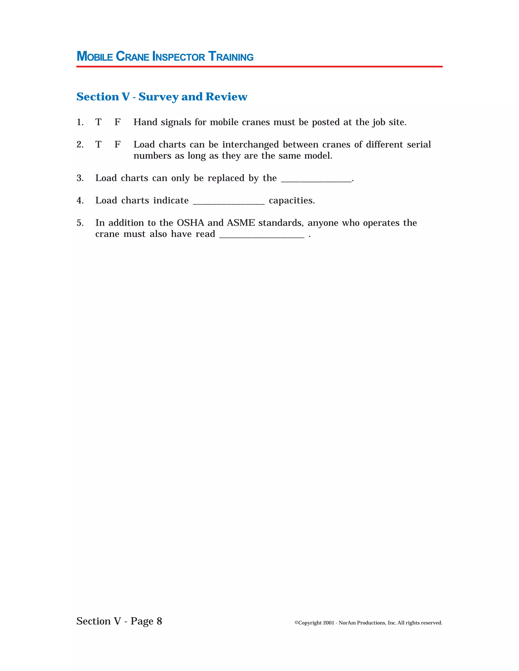 Mobile Crane Inspector Training Student Manual Pdf