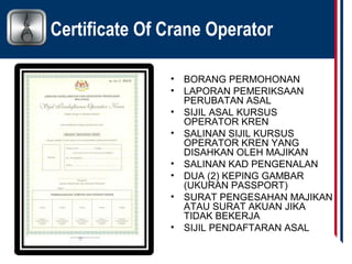 Mobile crane legal requirements | PPT