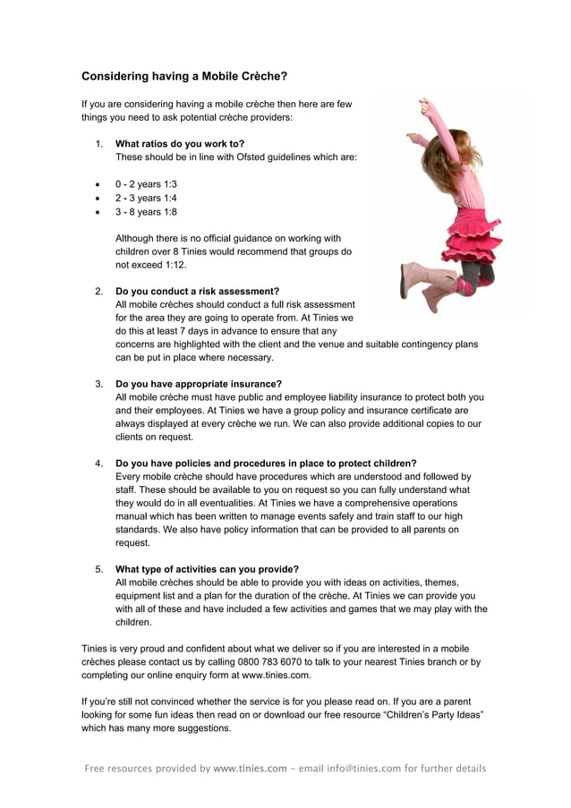 Mobile creche activities | PDF | Daycare and Pre-School | Parenting