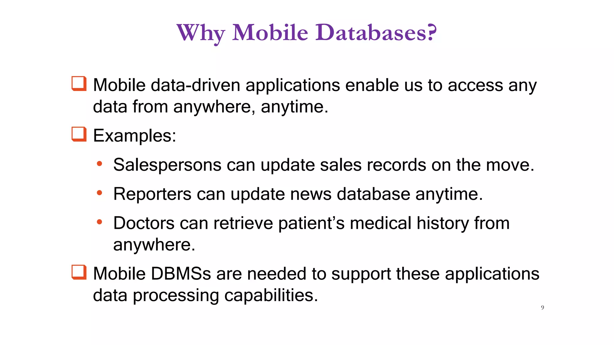 Mobile databases | PPTX