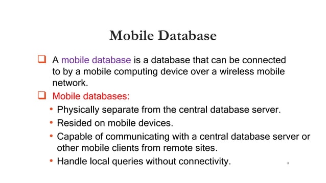 Mobile databases | PPTX