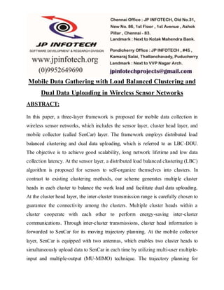 Mobile data gathering with load balanced | PDF
