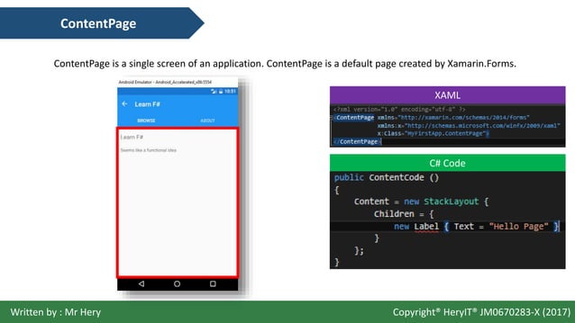 Xamarin.Forms Application UI XAML Definition | PPT