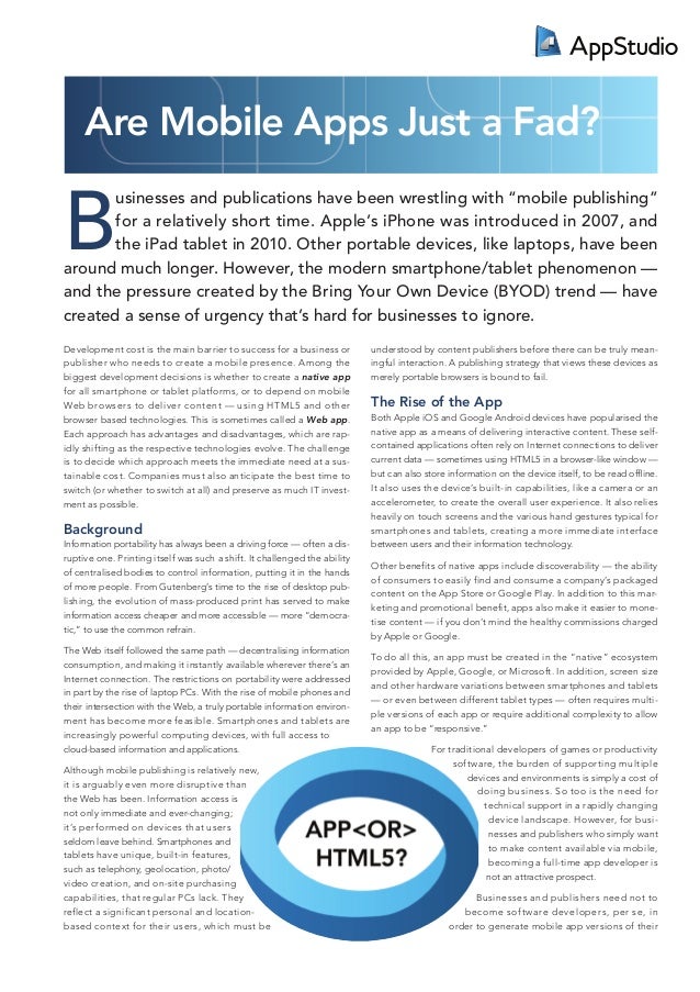 Are Mobile Apps Just a Fad?