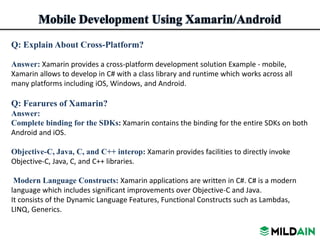 Android | Xamarin | Mobile Application development | PPT