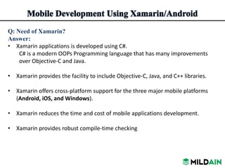 Android | Xamarin | Mobile Application development | PPT