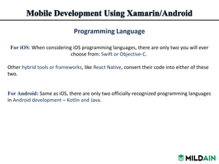 Android | Xamarin | Mobile Application development | PPT