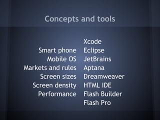 Mobile development with Flash pro | PPT