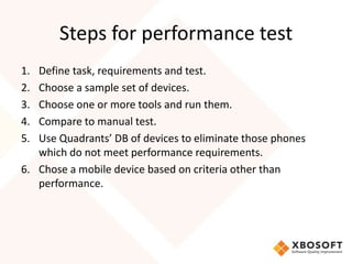 Mobile Device Client Application Performance Testing | PPTX