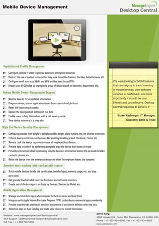 Mobile device management-Desktop Central | PDF