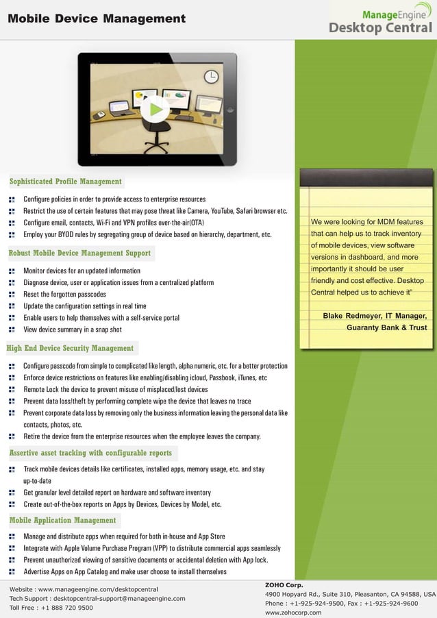 Mobile device management-Desktop Central | PDF