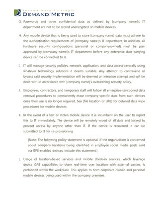 Mobile Device Policy Template | PDF