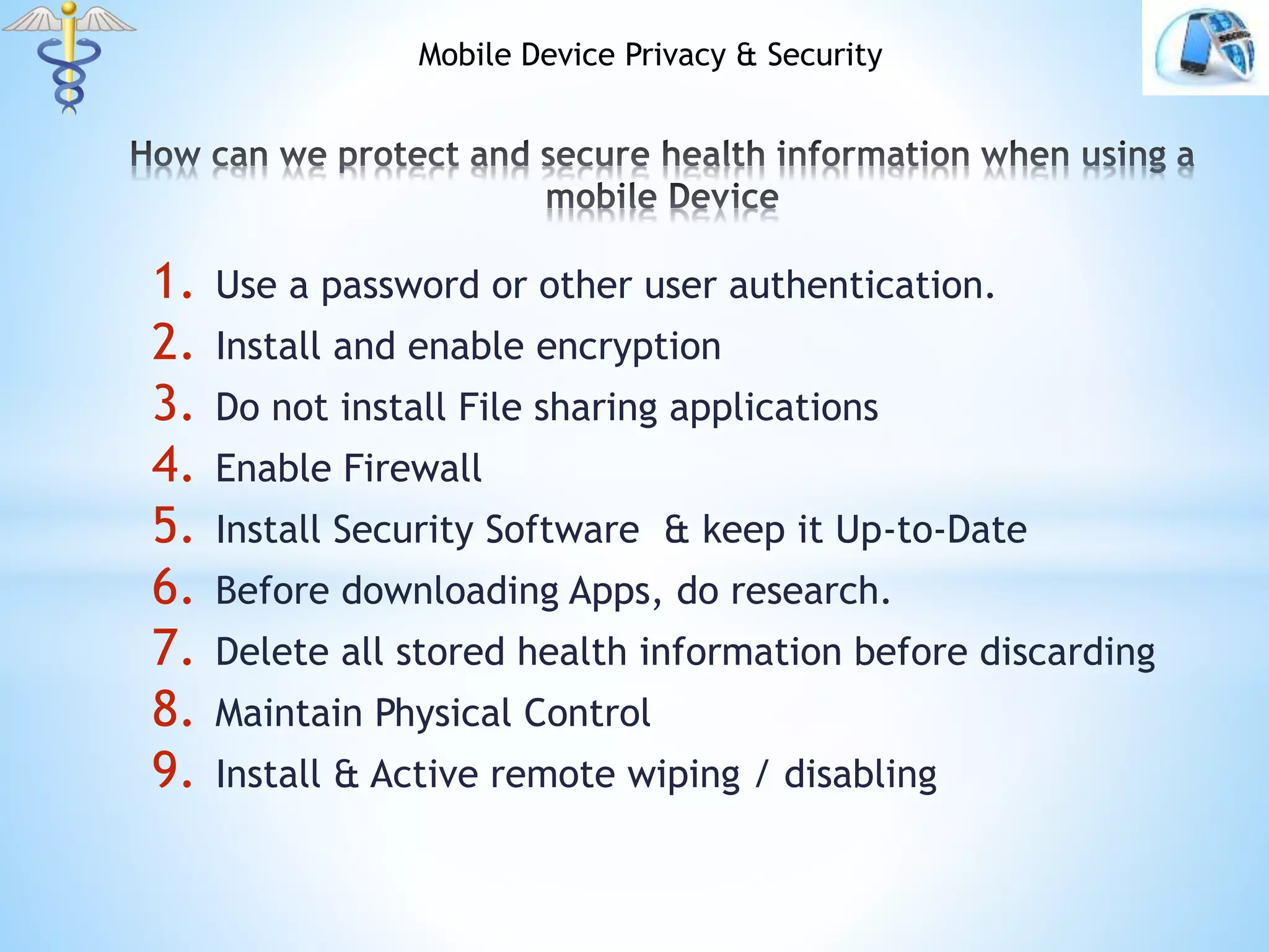 Mobile device privacy and security | PPTX