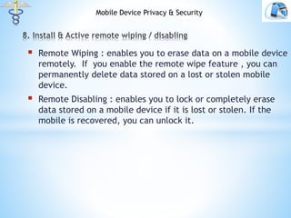 Mobile device privacy and security | PPTX