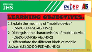 MOBILE DEVICES POWER POINT PRESENTATION LEARNING STRAND 6 | PPTX
