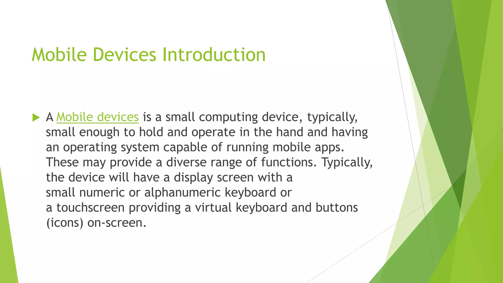Mobile devices overview | PPT