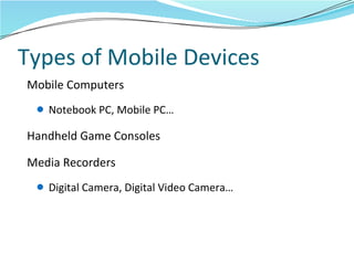 Mobile devices ppt | PPT | Operating Systems | Computer Software and ...