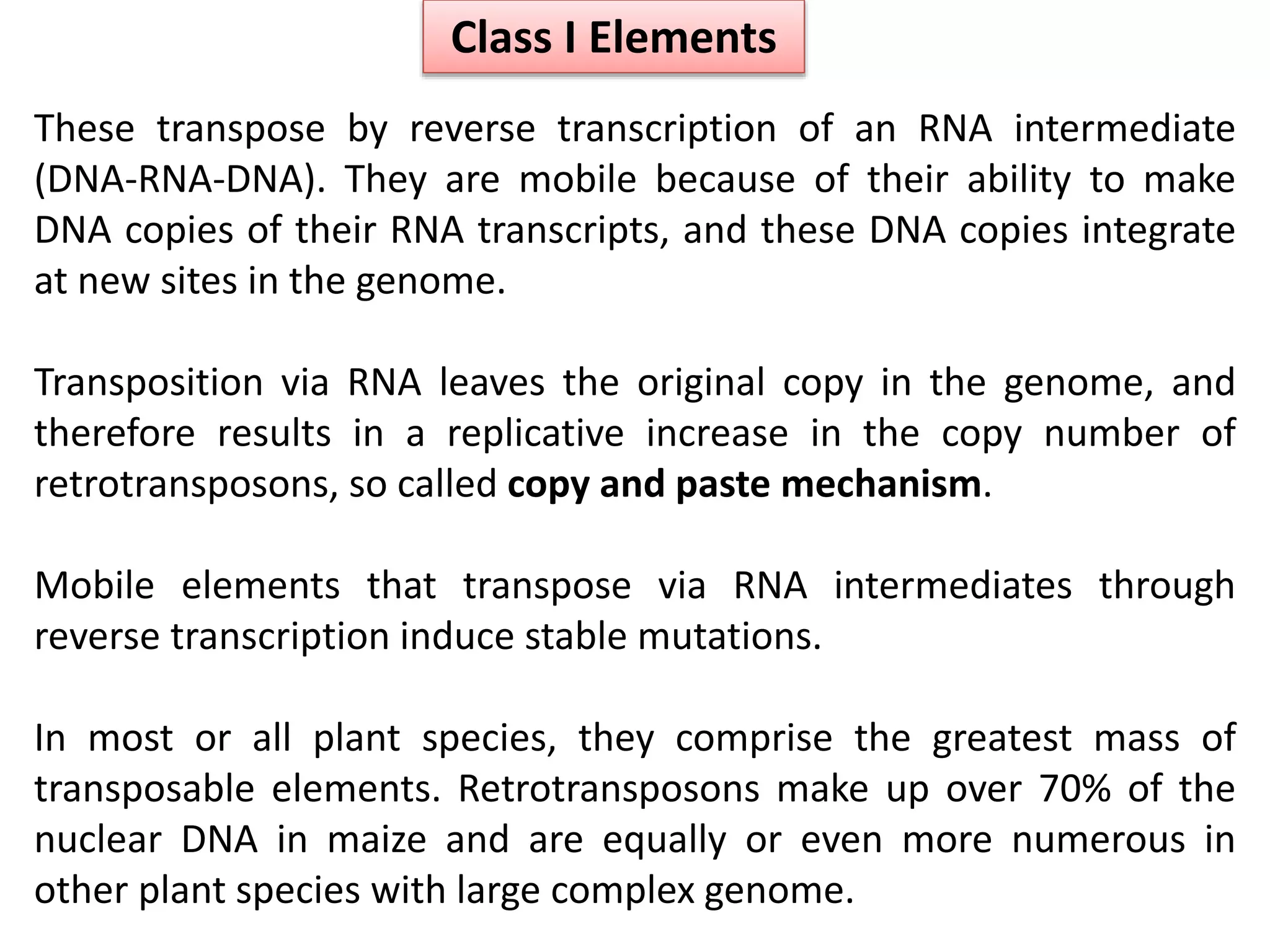 Mobile DNA Element-Transposable ! | PPT