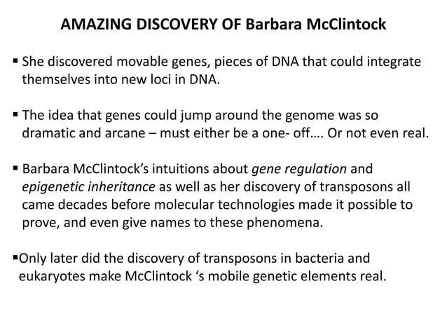 Mobile DNA Element-Transposable ! | PPT