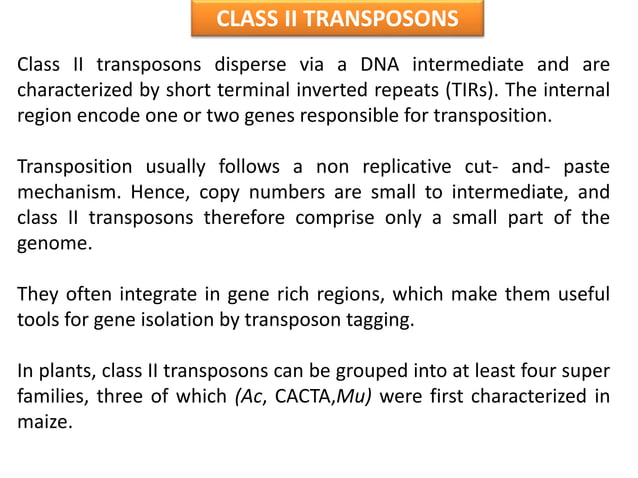 Mobile DNA Element-Transposable ! | PPT