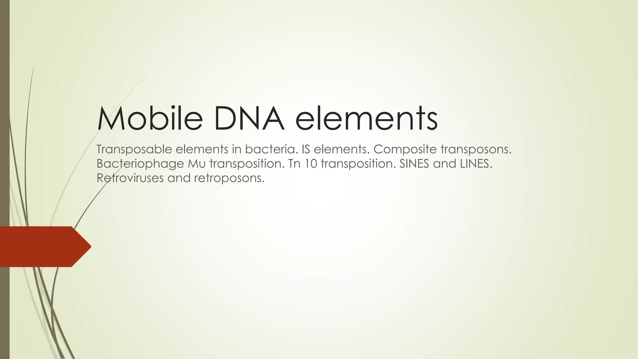 Mobile DNA elements | PDF