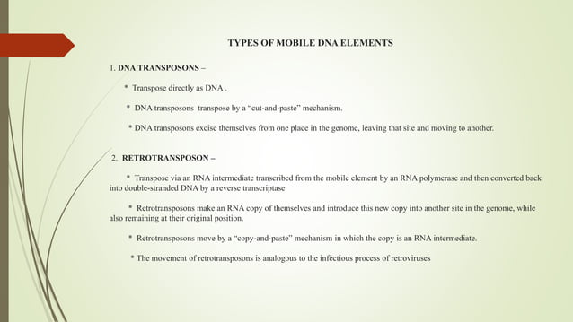 Mobile DNA elements | PDF