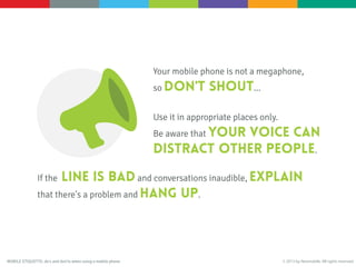 Mobile etiquette: do's and don'ts when using a mobile phone | PDF