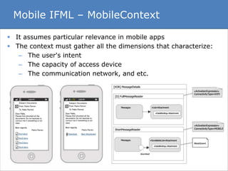 Mobile extensions for OMG's IFML modeling language presented at MobiWIS ...