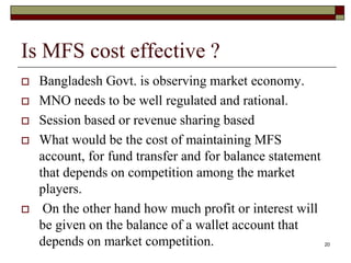 Mobile financial services overview policy and current scenario | PDF