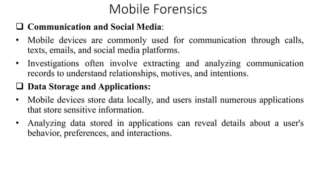 Mobile Forensics challenges and Extraction process | PPT