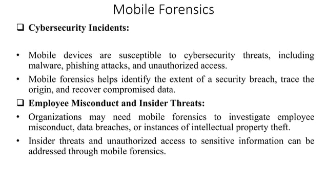 Mobile Forensics challenges and Extraction process | PPT