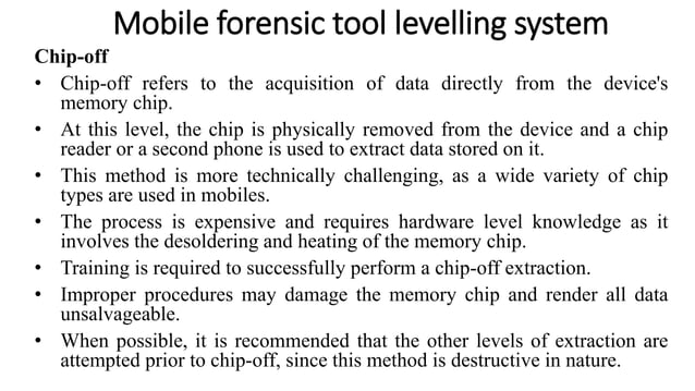 Mobile Forensics challenges and Extraction process | PPT