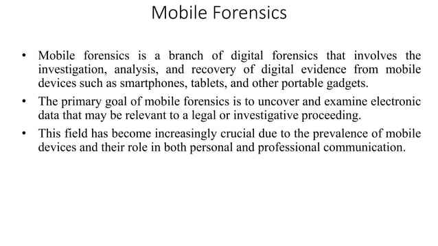 Mobile Forensics challenges and Extraction process | PPT