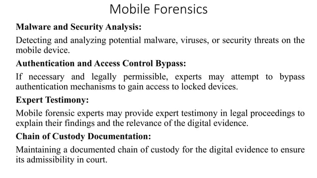 Mobile Forensics challenges and Extraction process | PPT
