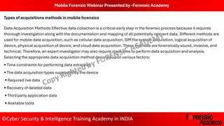 Mobile Forensic Webinar by Forensic Academy | PPT