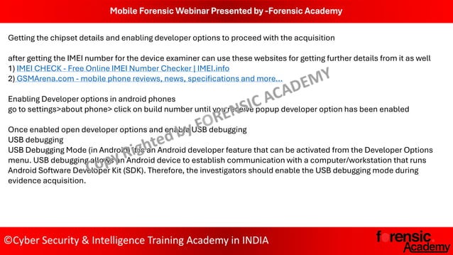 Mobile Forensic Webinar by Forensic Academy | PDF | Operating Systems | Computer Software and ...