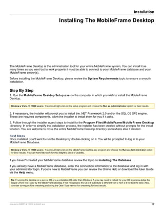 Mobile frame getting started guide v5 0 | PDF