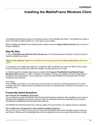 Mobile frame getting started guide v5 0 | PDF