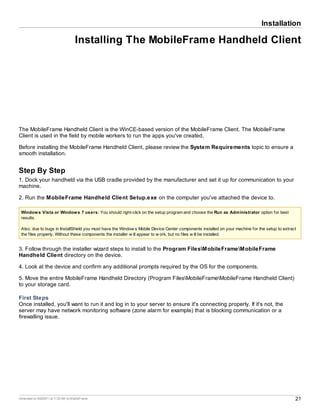 Mobile frame getting started guide v5 0 | PDF
