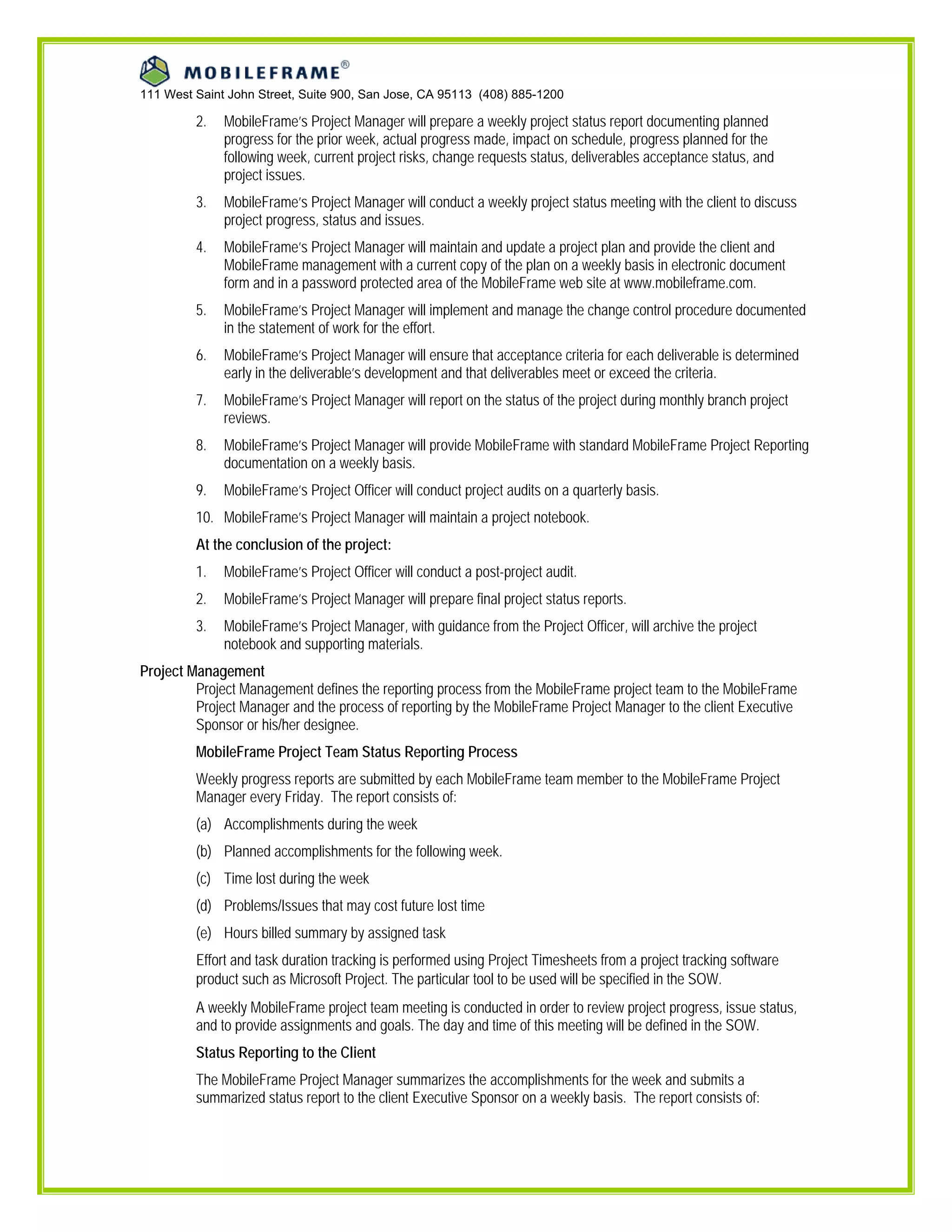 Mobile frame implementation methodology | PDF