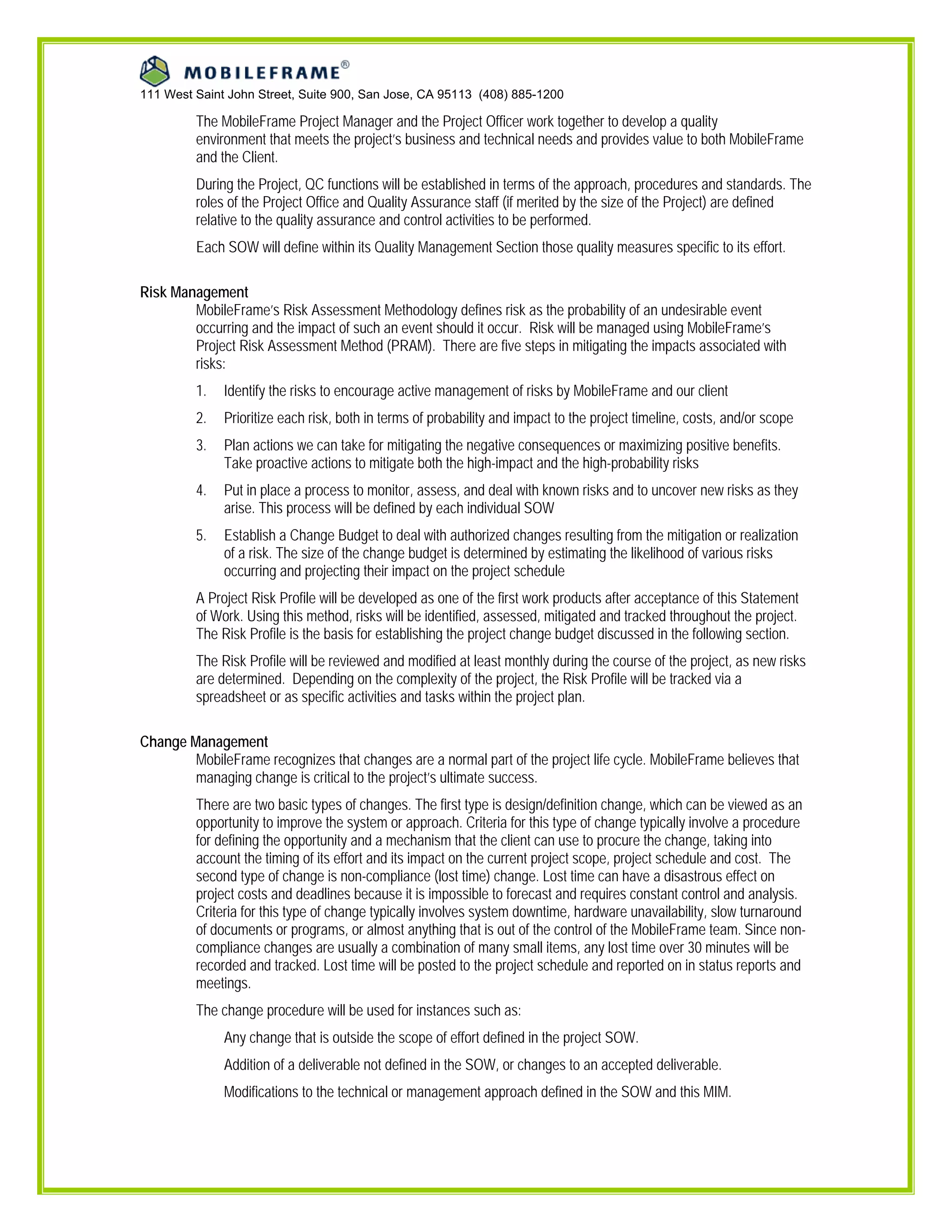 Mobile frame implementation methodology | PDF