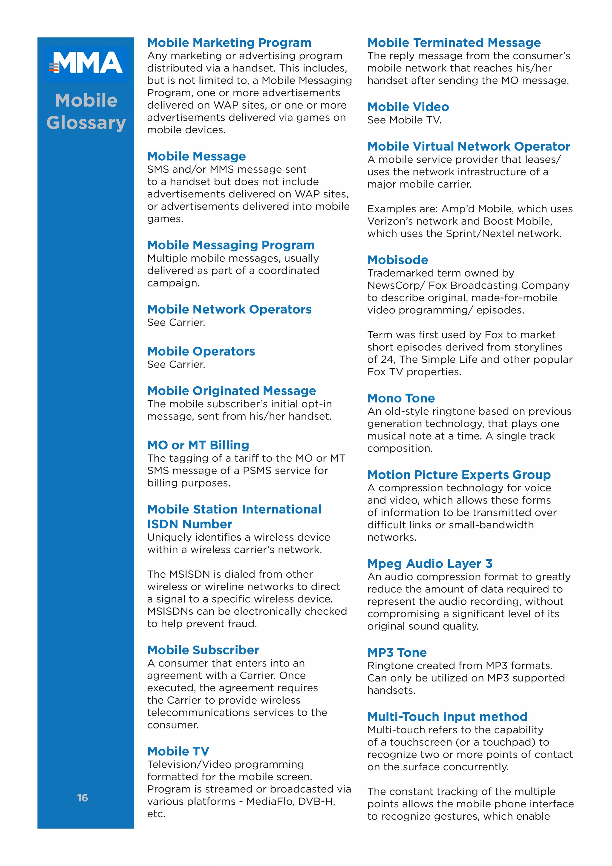 Mobile Glossary 2016 | PDF