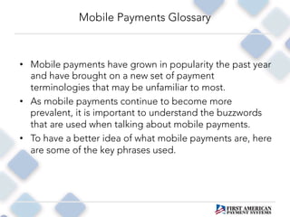 Mobile Payments Glossary | PDF