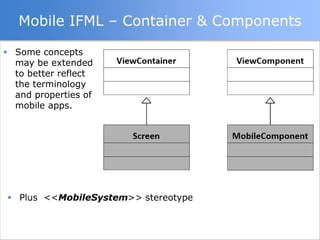 Mobile extensions for OMG's IFML modeling language | PPT